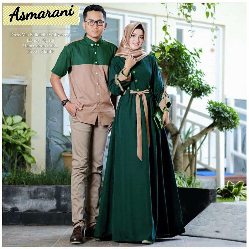 Jual Baju Gamis Dress Couple Pasangan Kondangan Bunda Wanita Pria Mama ...