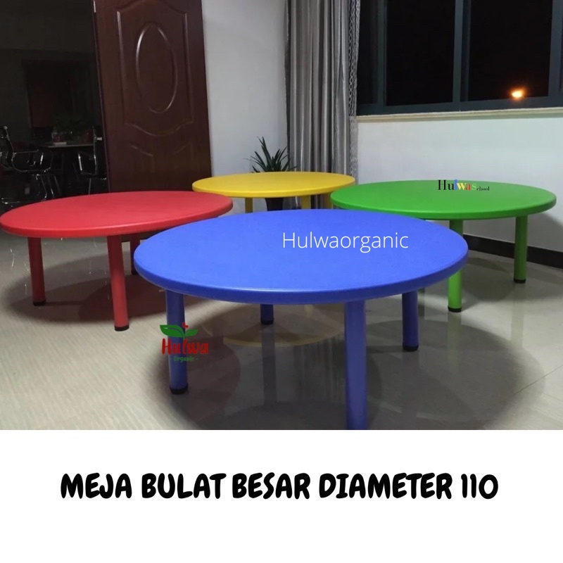 Jual MEJA ANAK BULAT BENTUK BULAT UKURAN BESAR DIAMETER 110 cm kaki ...