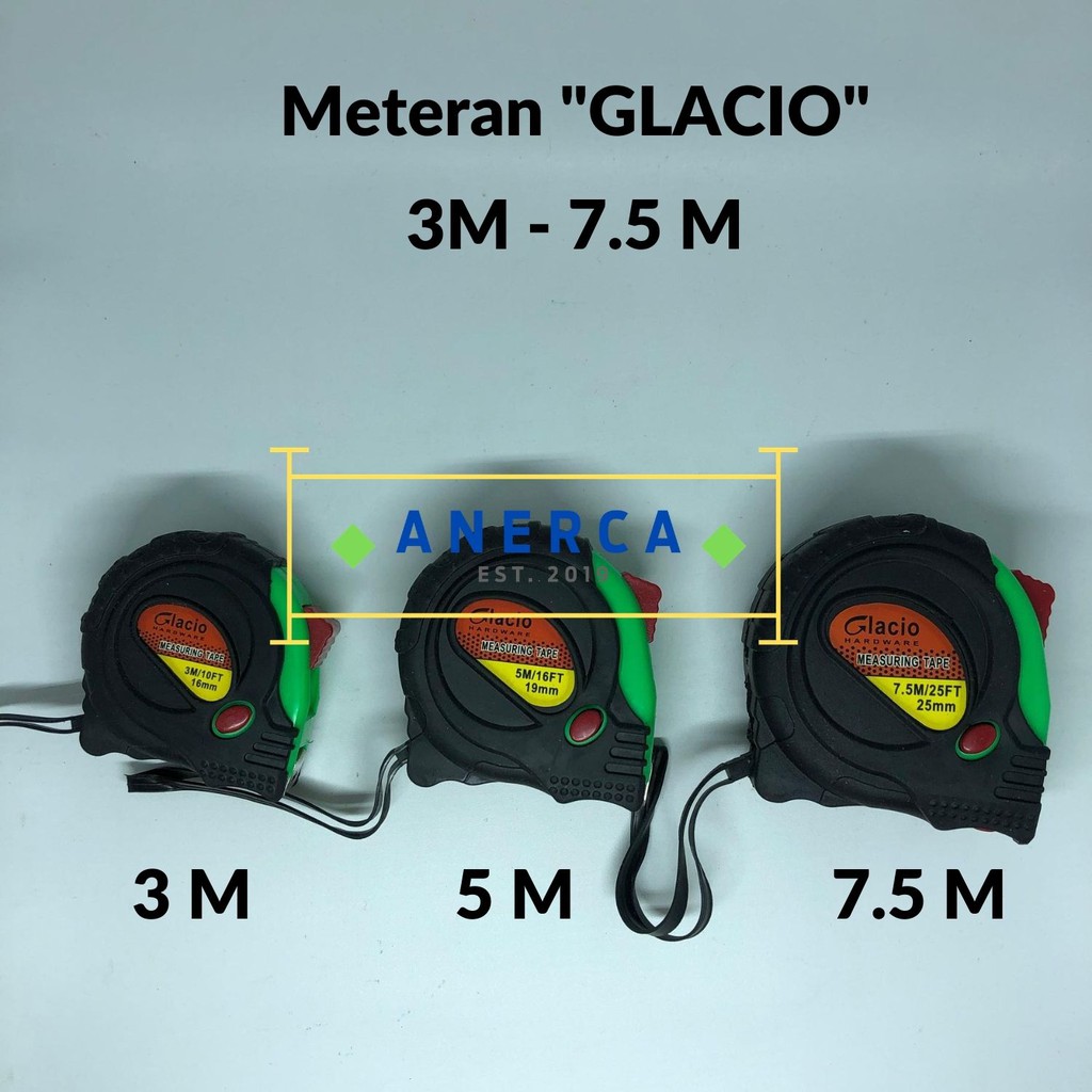 Jual Meteran 3M - 7.5M "GLACIO" / Meteran Bangunan / Meteran Autostop ...