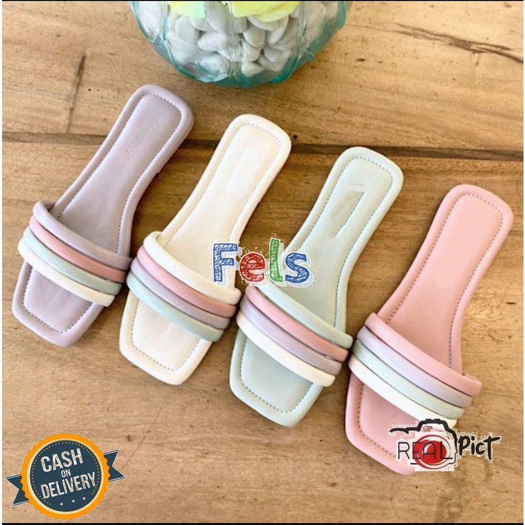 Jual Fel's Rainbow Flat-Sandal wanita | Shopee Indonesia