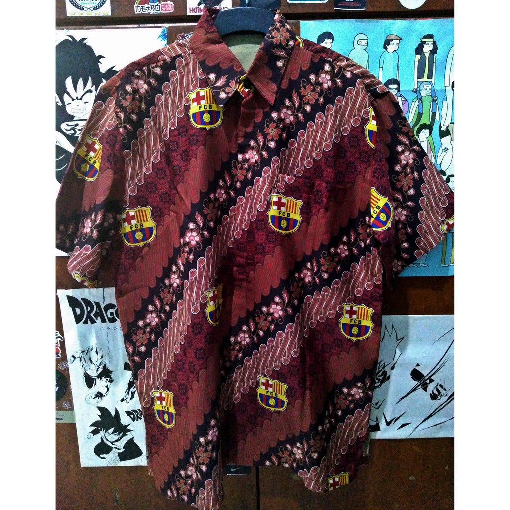 Jual Baju Batik Barcelona - Batik Club Bola - Batik Murah | Shopee ...