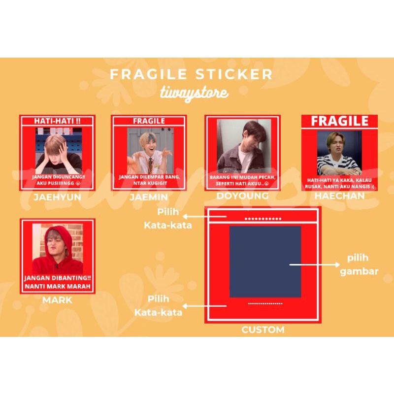 Jual STIKER FRAGILE KPOP LUCU NCT, EXO, BTS (isi 23 pcs) | Shopee Indonesia