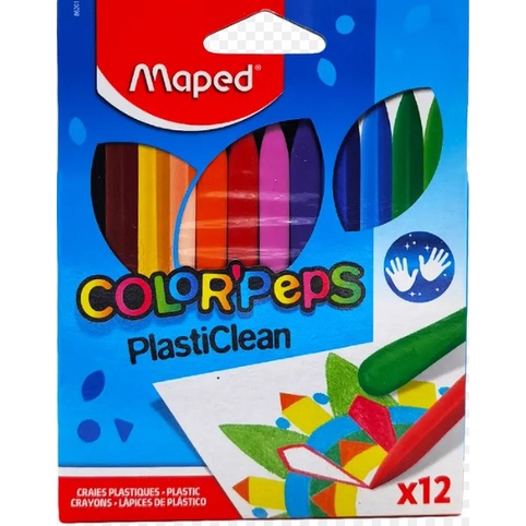Jual Maped Color'Peps Plastic Clean Crayon Colours Crayon Plastik ...
