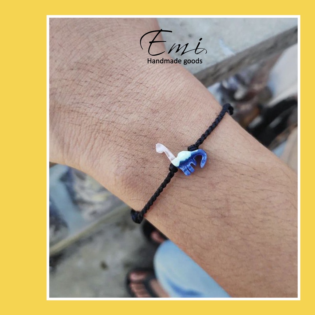 Jual Emicrftt - Gelang Dino Brontosaurus Resin Biru Metalik Glow In The ...