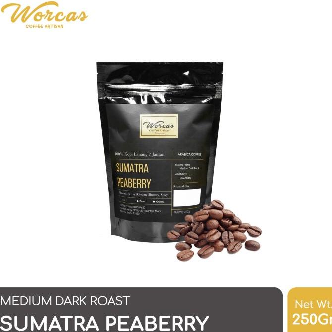 Jual Sale WORCAS Arabica Coffee Sumatra Peaberry 250 Gram | Medium Dark ...