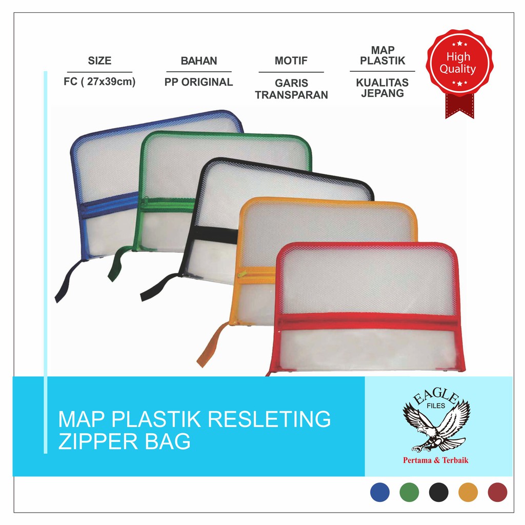 Jual EAGLE Zipper Bag F4 (Folio) / Map Zipper / Map Plastik Resleting E ...