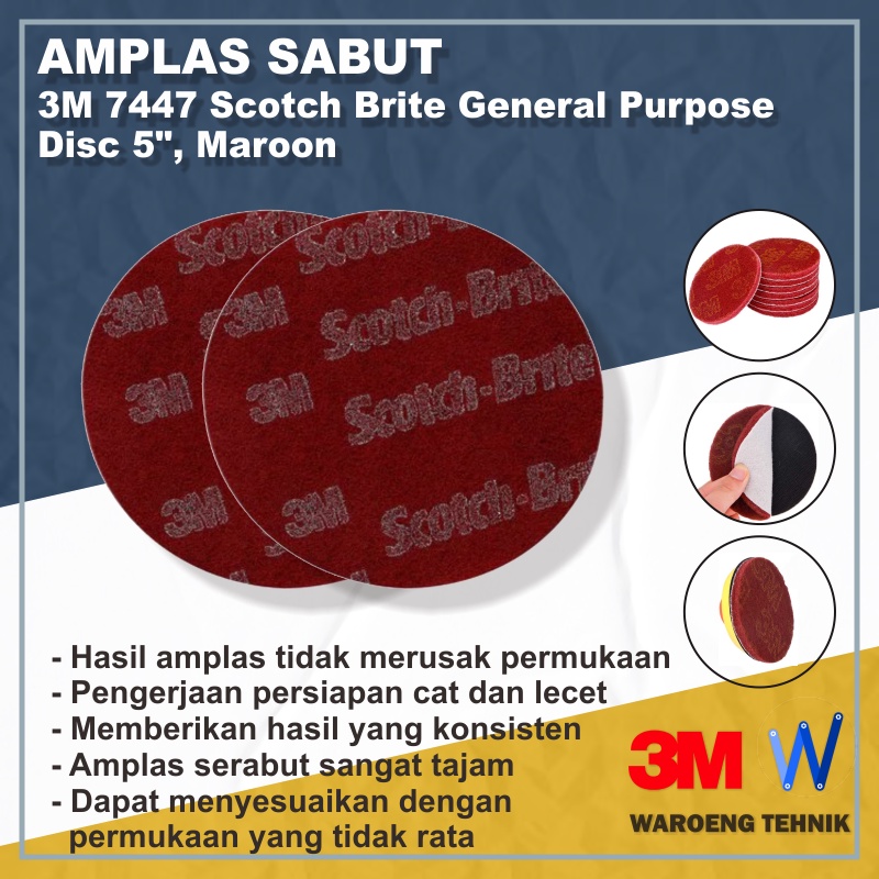 Jual Amplas Sabut Disc Bulat 5in 3M 7447 Scotch Brite General Purpose 5 ...