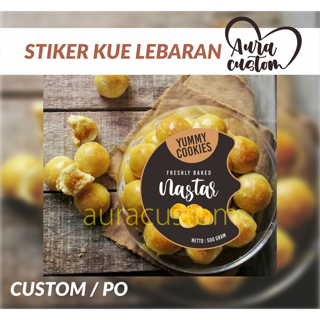 Jual CETAK STIKER KUE KERING LEBARAN COOKIES BULAT MAKANAN LABEL ...