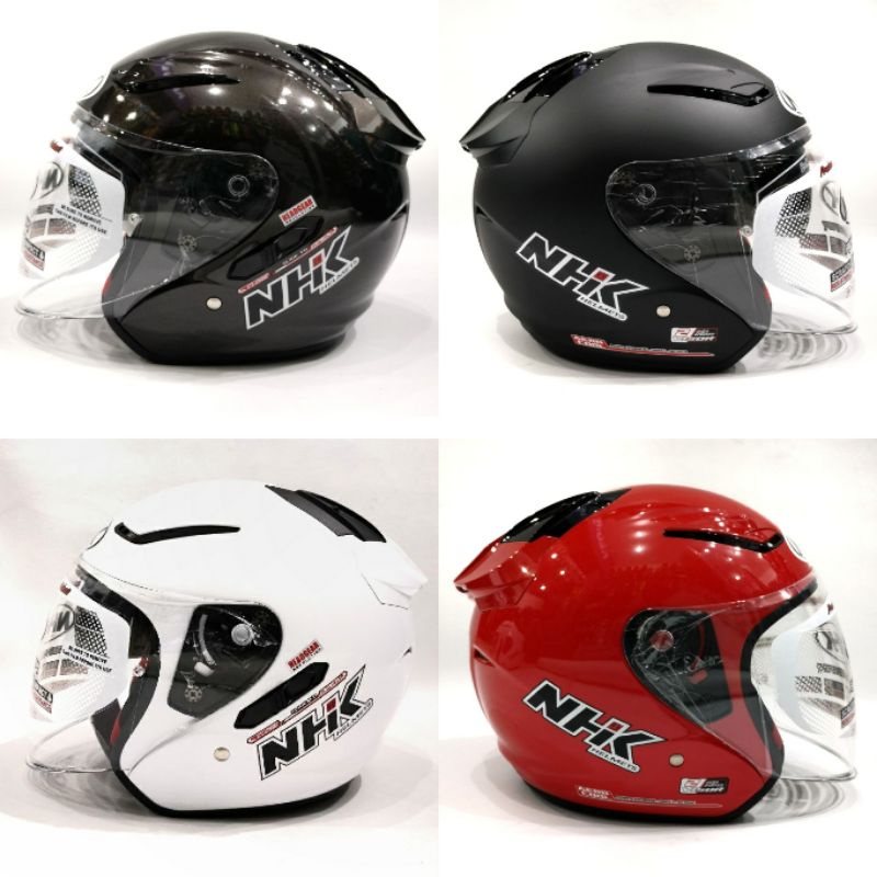 Jual Helm NHK R1 Solid Halfface Original Double Visor | Shopee Indonesia