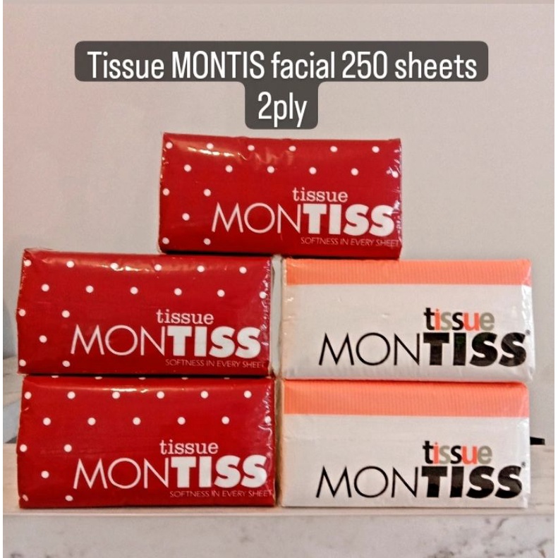 Jual TISSUE MONTISS FACIAL 250 SHEETS 2 PLY | Shopee Indonesia