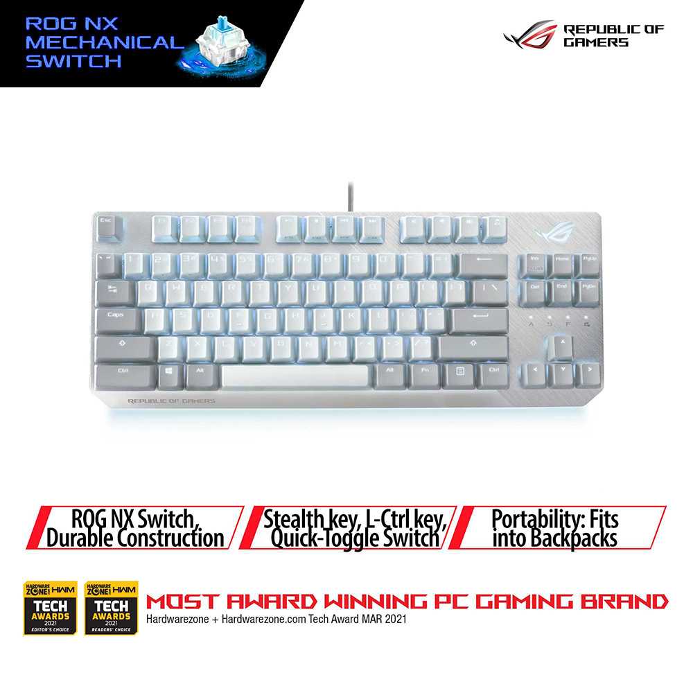 Jual ASUS ROG SCOPE NX TKL MOONLIGHT - BLUE SWITCH | Shopee Indonesia