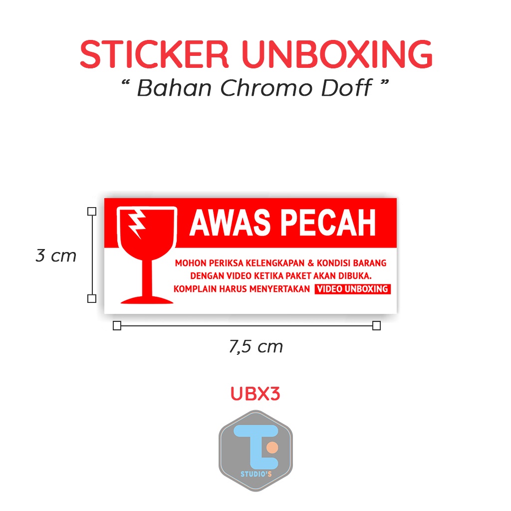 Jual Sticker Unboxing Pengiriman Stiker Fragile Wajib Video Unboxing ...