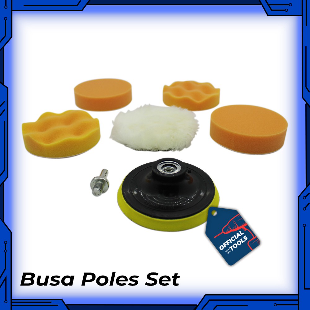 Jual Busa Poles Motor Mobil Set 4” Wool Sponge Polishing Wax | Shopee ...