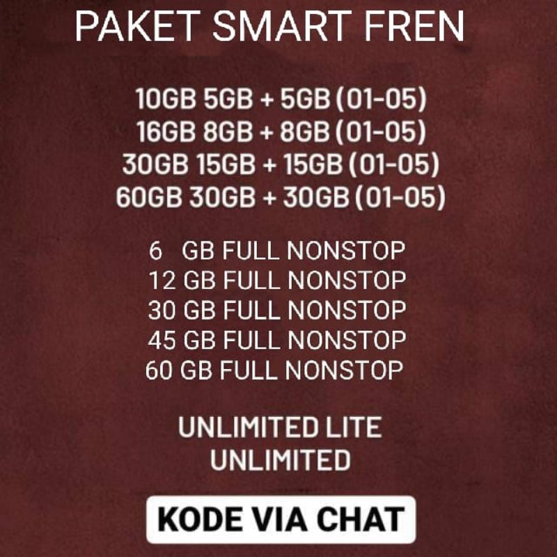 Jual Isi Ulang Paket Data Kuota Smartfren Unlimited Nonstop Nasional 24Jam Reguler 1gb 2gb 3gb ...