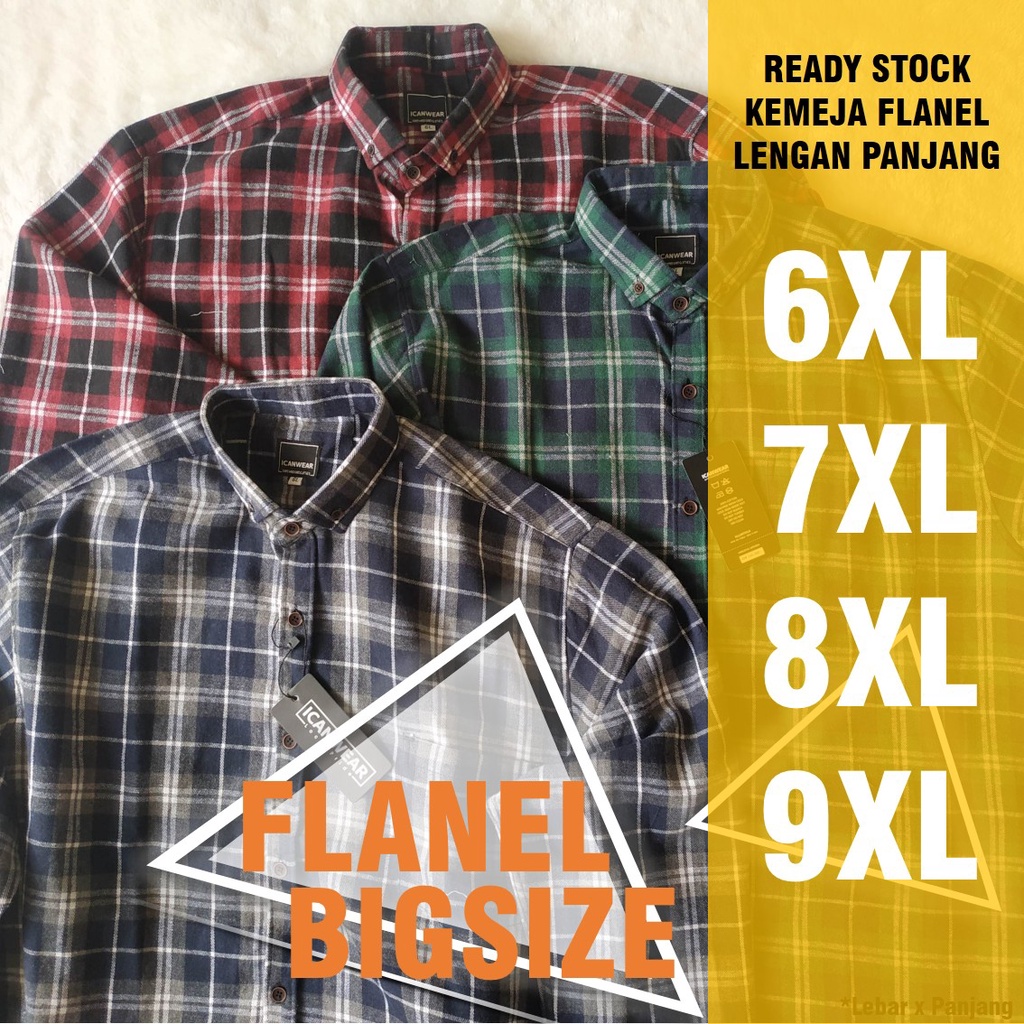 Jual ICW Baju Flannel Jumbo 6XL 7XL 8XL 9XL LD 148 Ukuran Besar Gemuk Pria Wanita Distro Bigsize ...