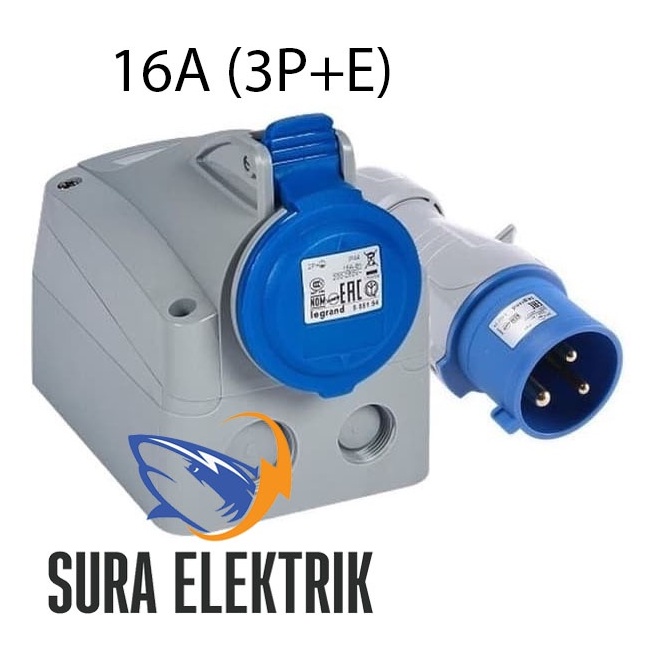 Jual Set Surface Mounting Sockets 555158 + Straight Plugs 555128 (16A ...