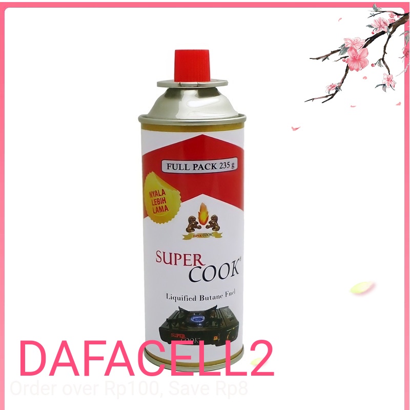 Jual TABUNG GAS PORTABLE GAS KALENG SUPER COOK 230 GRAM Tabung Gas Mini ...