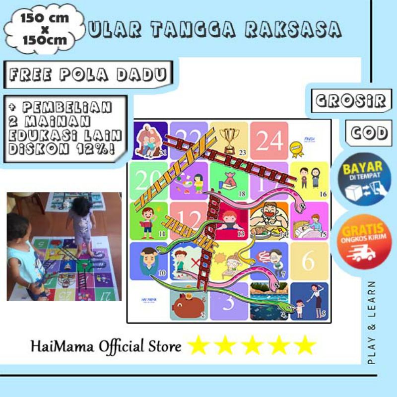 Jual KARPET ULAR TANGGA JUMBO / ULAR TANGGA RAKSASA FREE DADU | Shopee ...