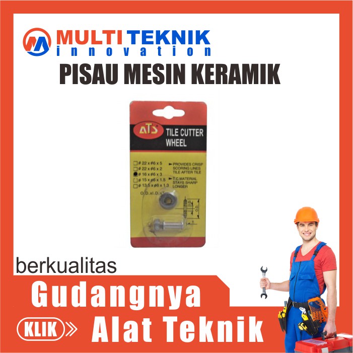 Jual Pisau Potong Keramik Tile Cutter Wheel Ats 16 mm x 6 mm x 3 MT554 ...