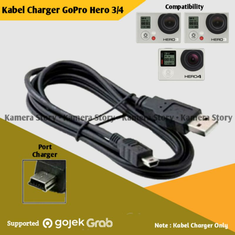 Jual Kabel Data Mini USB Type B Cable Charger Cas Gopro Hero 3 Hero 4 Hero3 Hero4 Gopro 4 Tipe ...