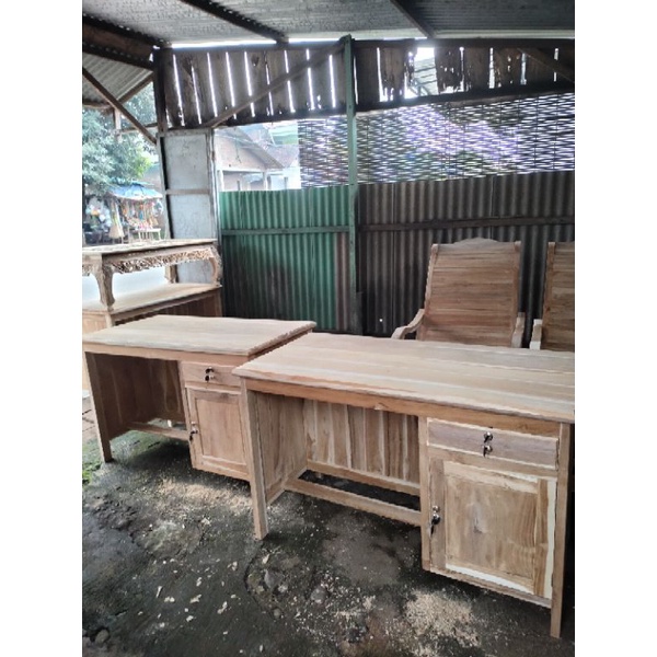 Jual Meja tulis kantor meja kerja meja guru jati plus kunci mentahan ...