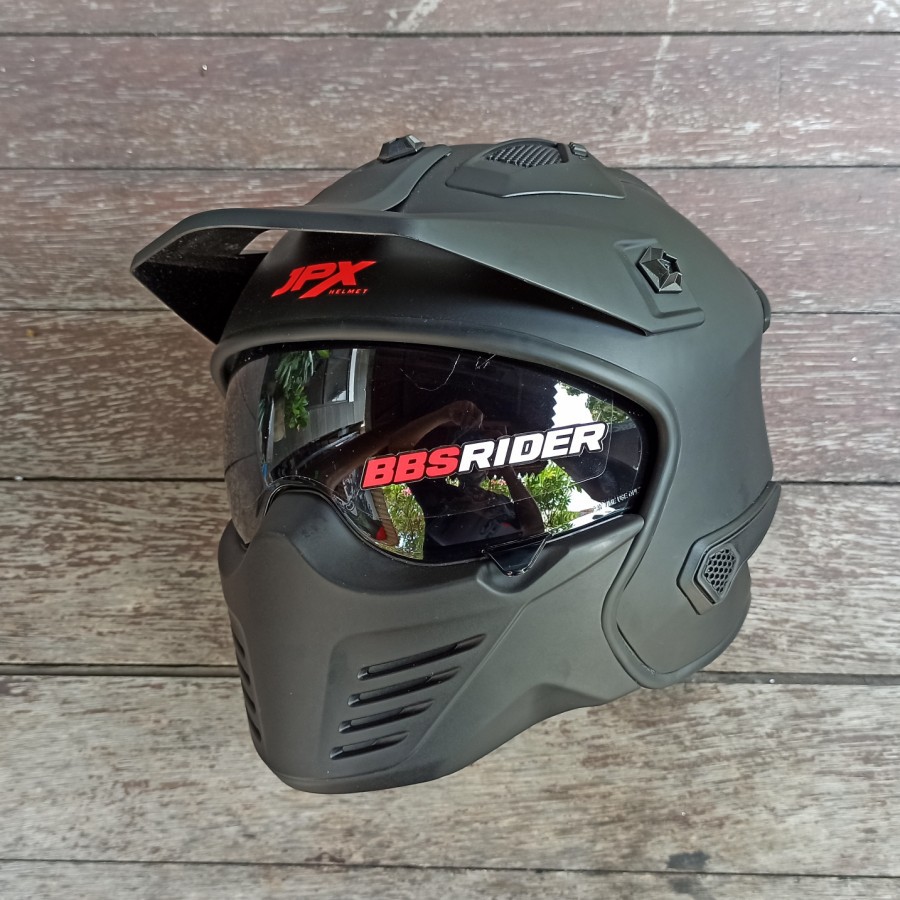 Jual Helm JPX MX 726 R Matte Black / Black Doft | Shopee Indonesia
