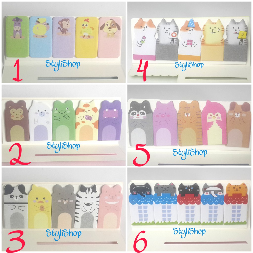 Jual Sticky Note Kertas Karakter, Stick Marker, Penanda Buku, Pembatas ...