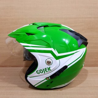 Jual MNB068 Helm helem helmet Ojol Gojek model Double Visor SNI Putih ...