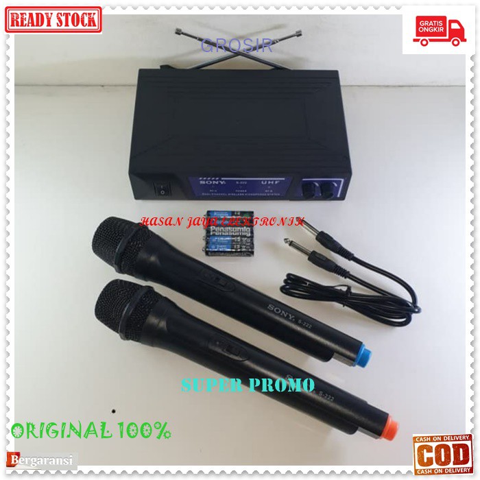 Jual Microfon mik wireless mic double original mik karaoke suara vocal ...