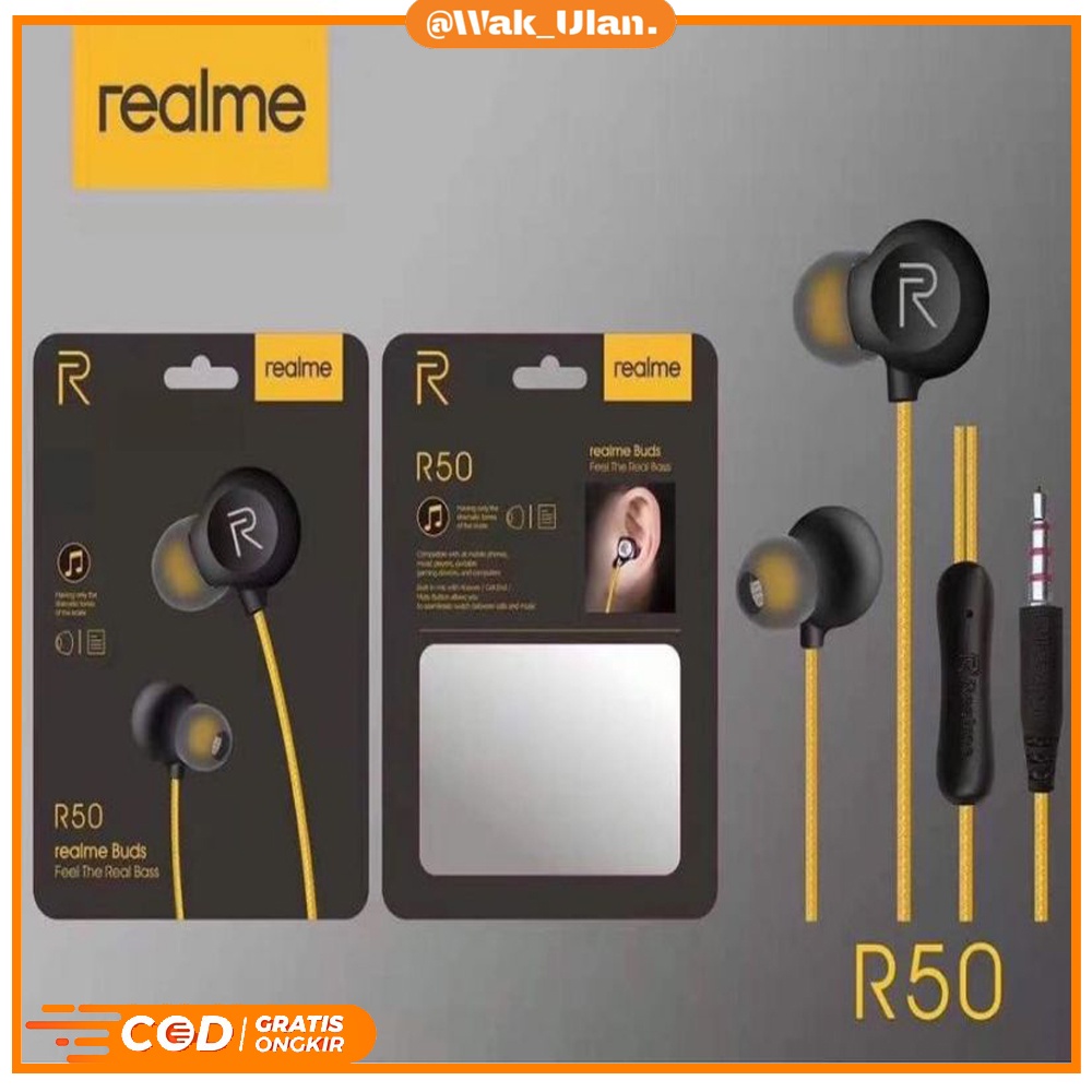 Jual Headset Handsfree Earphone Realme R50 Music Sound Super | Shopee ...