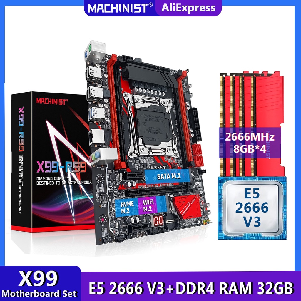 Jual Preorder Machinist X99 Kit Motherboard Lga 2011 3 Set Xeon E5 2666