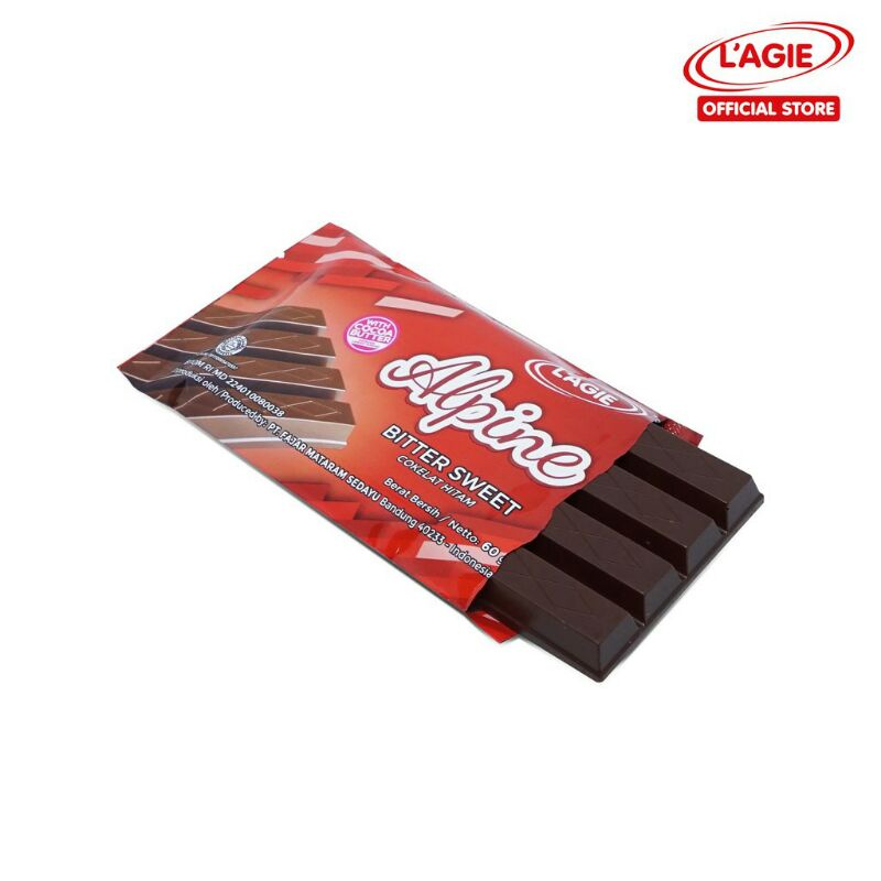 Jual L'Agie Alpine Bitter Sweet Chocolate 60.g | Shopee Indonesia