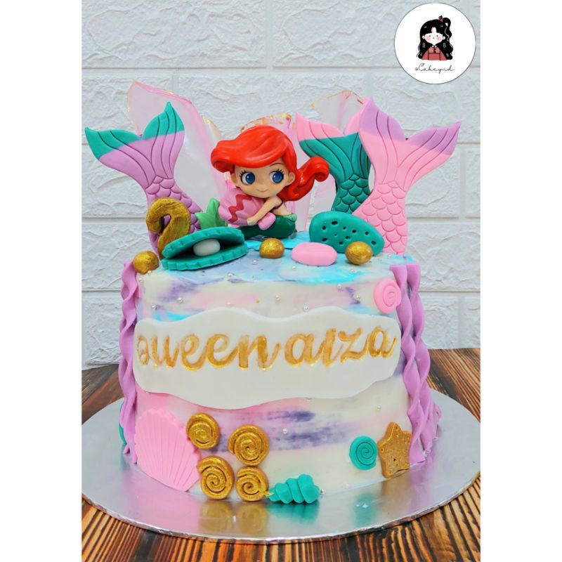 Jual Kue Ulang Tahun Karakter Princess Ariel/Mermaid (butter 20cm ...