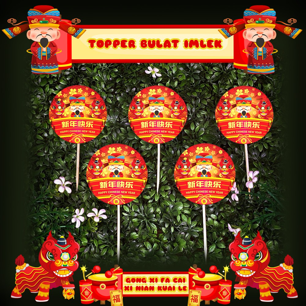 Jual Topper Bulat Imlek / Gong Xi Fa Cai | Shopee Indonesia
