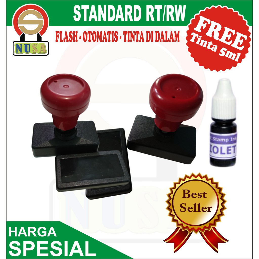Jual STEMPEL OTOMATIS STANDARD RT RW BONUS TINTA | Shopee Indonesia