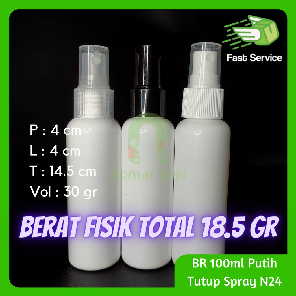 Jual BOTOL BR SPRAY 100ML PET PUTIH KOSMETIK SABUN HAND SANITIZER ...