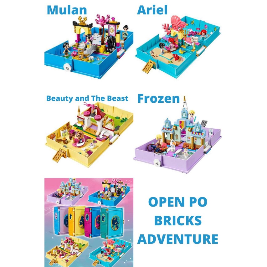Jual MAMS Book Bricks Adventure Princess Mulan Beauty and The Beast ...