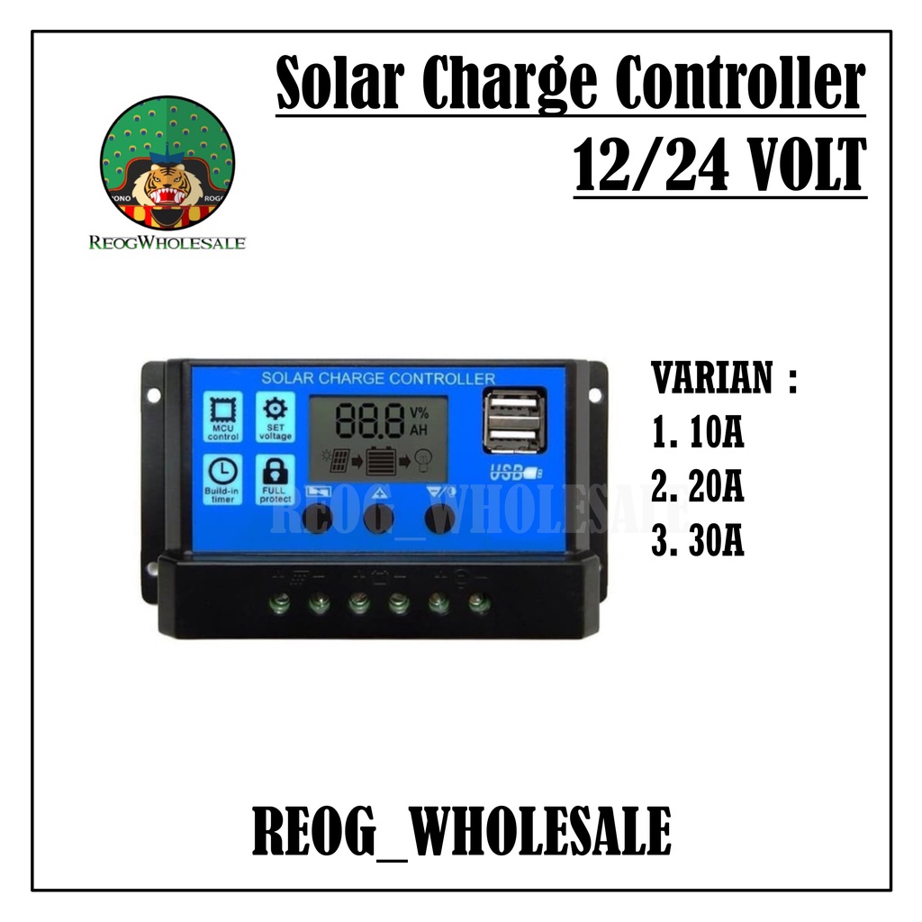 Jual Solar Charge Controller 10A 20A 30A Cell PWM Pengisi Daya Surya 12V24V | Shopee Indonesia