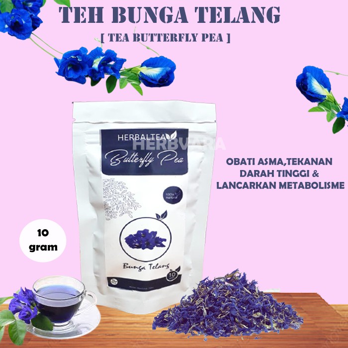 Jual TEH HERBAL BUNGA TELANG 100% BUNGA TELANG ALAMI OBATI ASMA TEKANAN ...