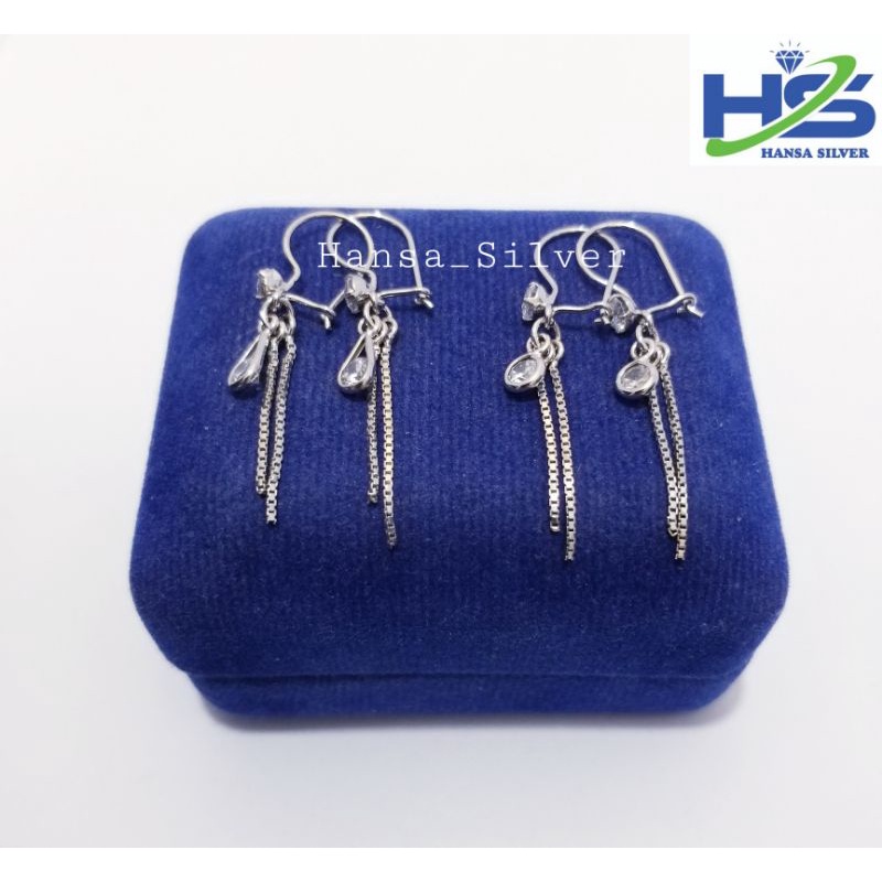 Jual Anting Perak Silver Asli 925 Lapis Emas Putih Model Agogo Italy Dewasa - Perhiasan Perak ...
