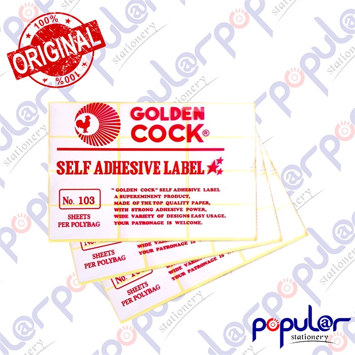 Jual Label Sticker Golden Cock No. 99 / 100 / 101 / 103 / 106 / 107 ...
