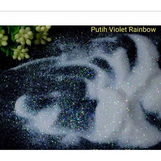 Jual Glitter Putih Rainbow Halus Glitter Henna/Serbuk Glitter Halus ...