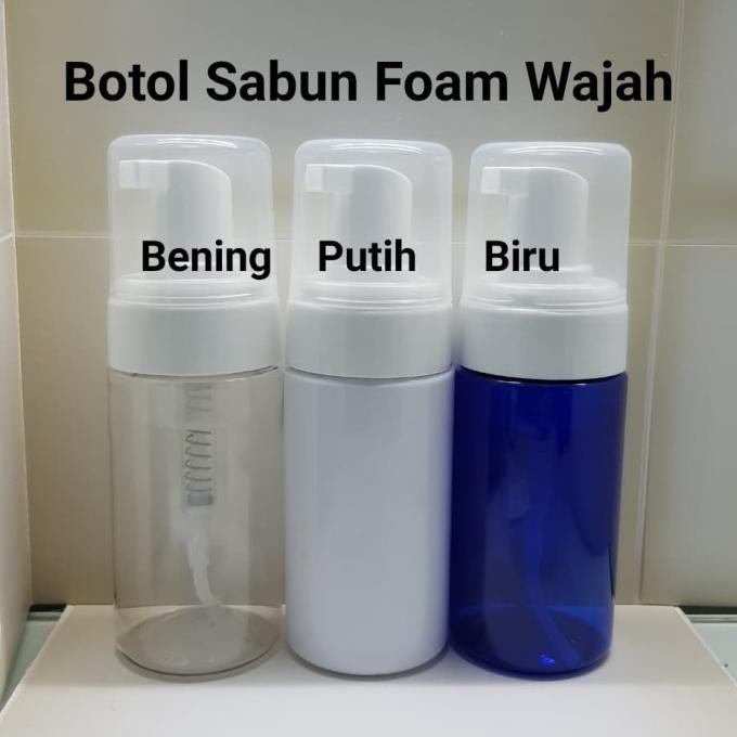 Jual Botol Sabun Foam Wajah uk 100ml - Biru murah | Shopee Indonesia
