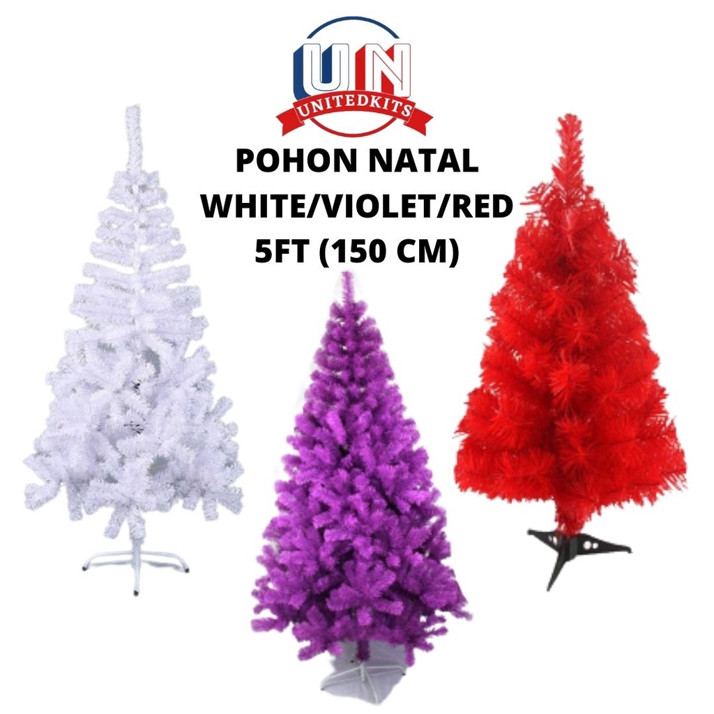 Jual POHON NATAL SALJU-VIOLET UNGU-MERAH UKURAN 5 FT 150 CM CHRISTMAS ...
