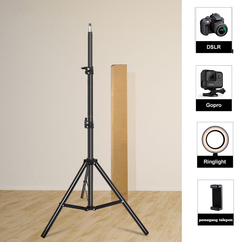 Jual 210CM Adjustable Tripod Stand, Universal Portable Folding Tripod ...