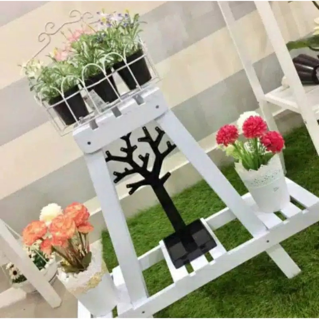 Jual Rak Bunga Kayu Susun Tempat Bunga Hidup Taman | Shopee Indonesia