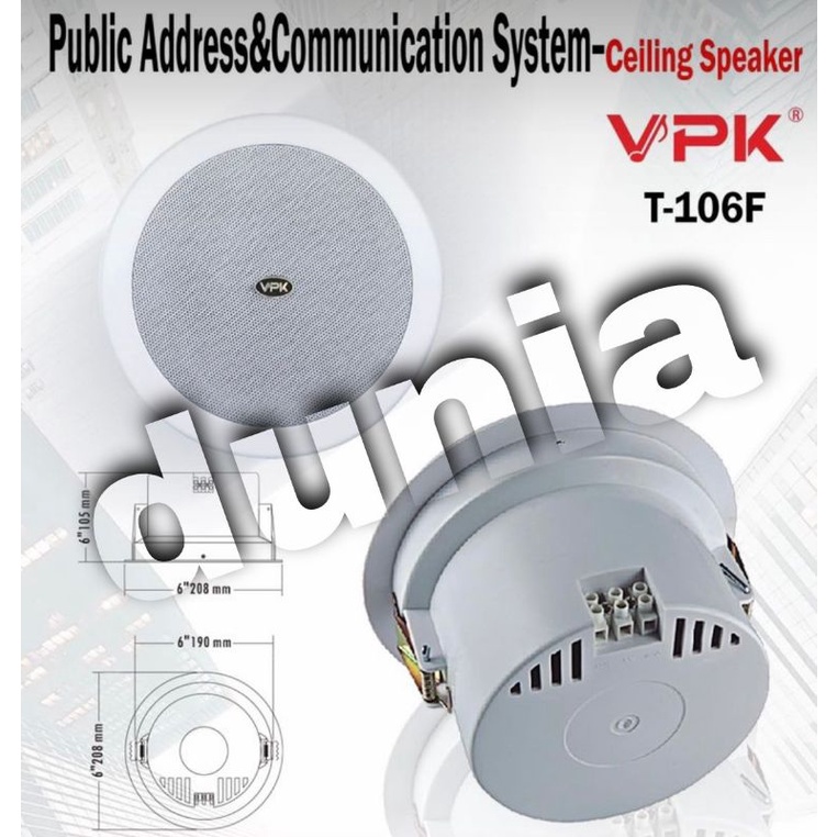 Jual Speaker Ceiling VPK T 106F Original 6 inch Speaker Plafon VPK T ...