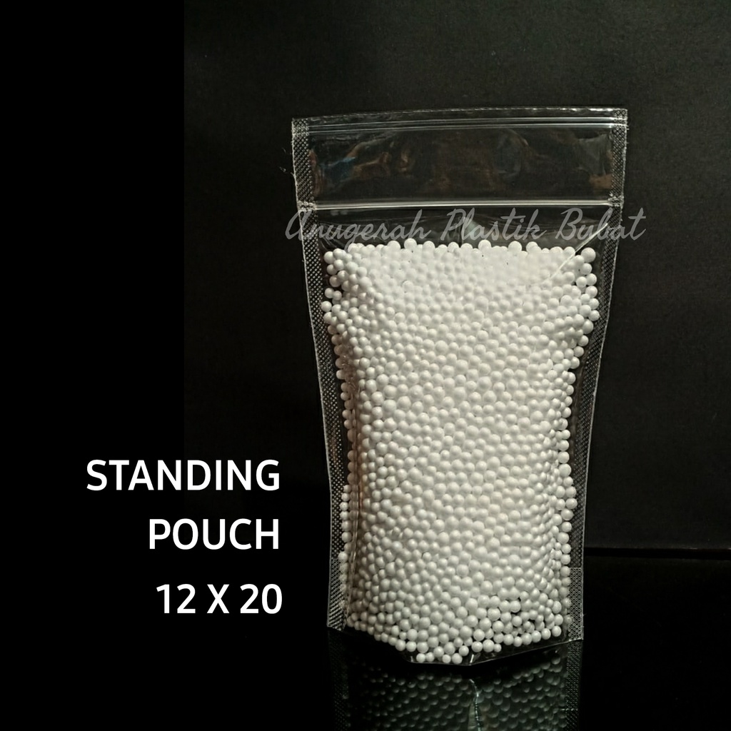 Jual Standing Pouch Transparan Ukuran 12x20/ Plastik Kemasan Snack ...