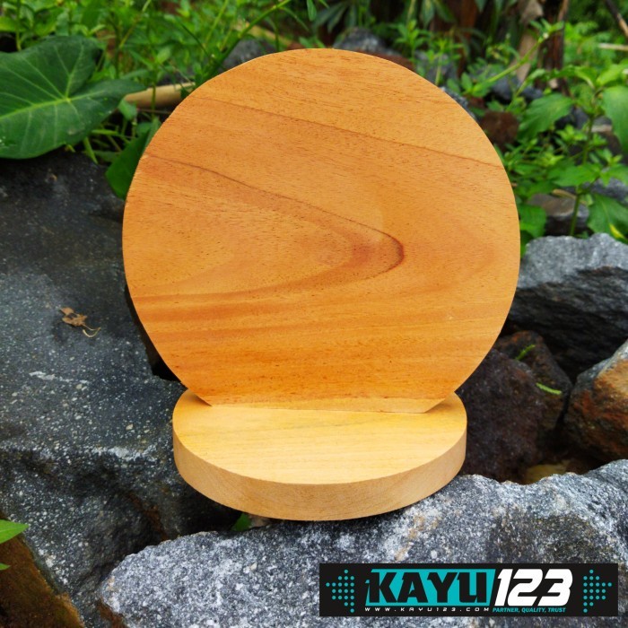 Jual Plakat Kayu Polos Diameter 17 cm Trophy Hadiah Penghargaan (PK-04 ...