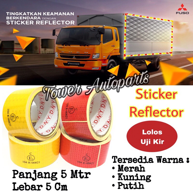 Jual Sticker / Stiker Reflektor Pemantul Cahaya Untuk Mobil Truk & Box ...